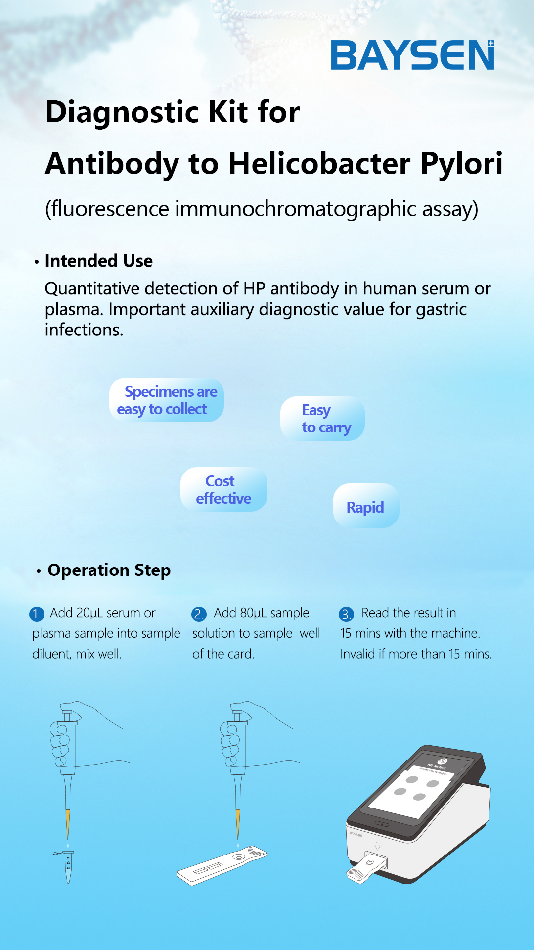 Diagnostic kit for Antibody to Helicobacter pylori with CE Approved in ...